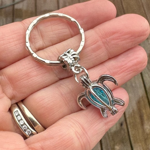 Wave of Life | Accessories | Sea Turtle Key Chain With Aqua Bead | Poshmark